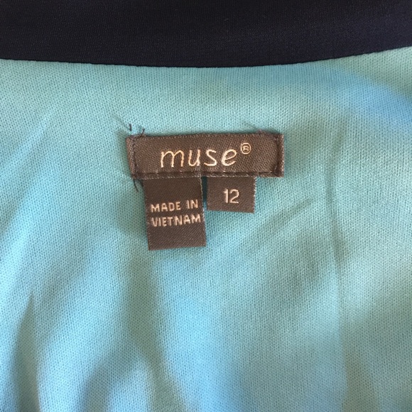 Muse | Dresses | Muse Bluegreen Striped Shirt Dress W Dot Design | Poshmark